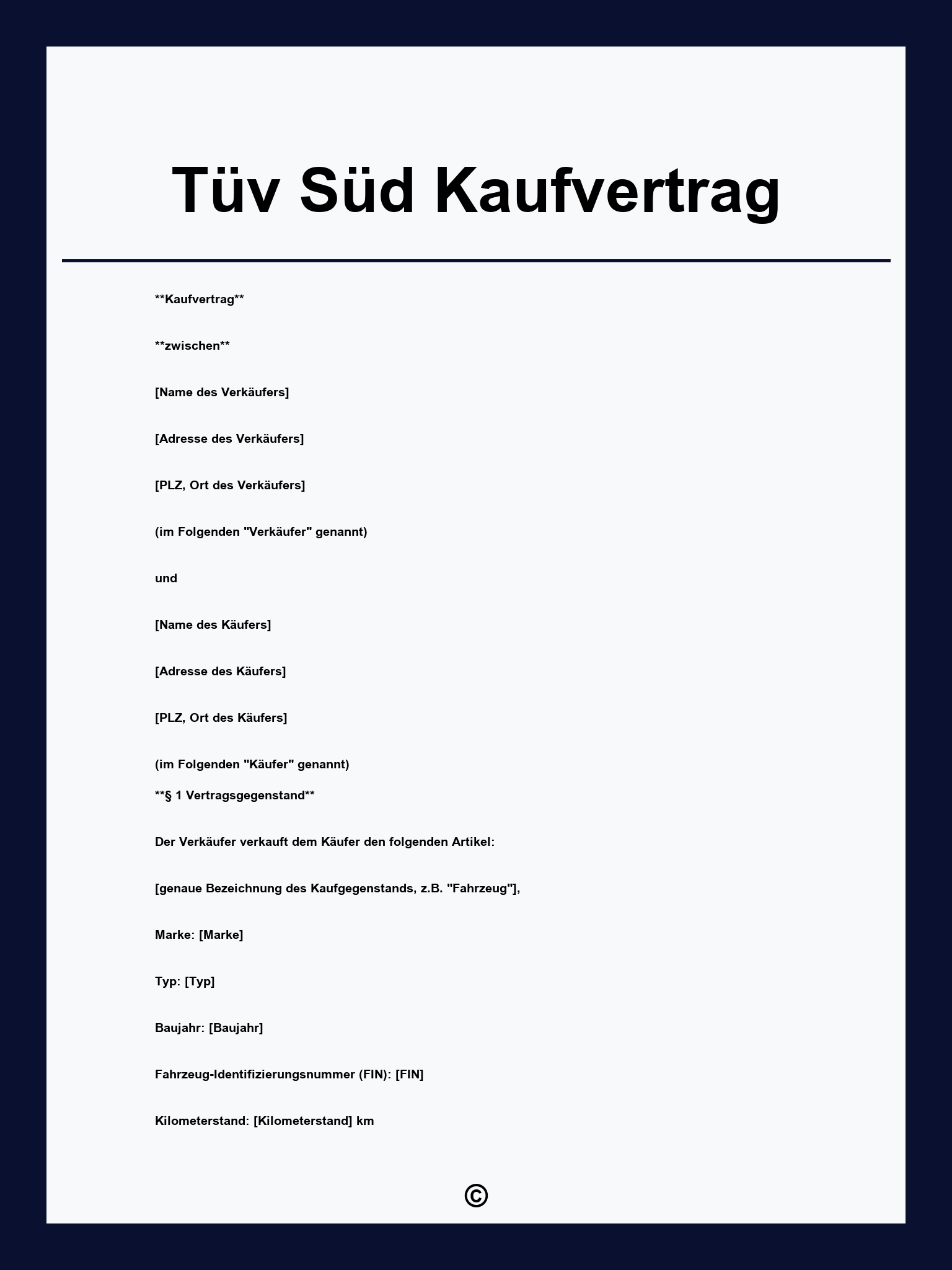 Kfz Kaufvertrag Tuv Sud